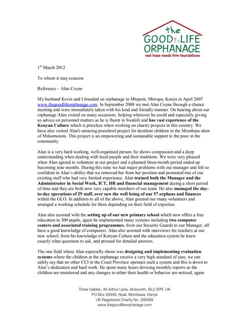 Letter of reference | PDF