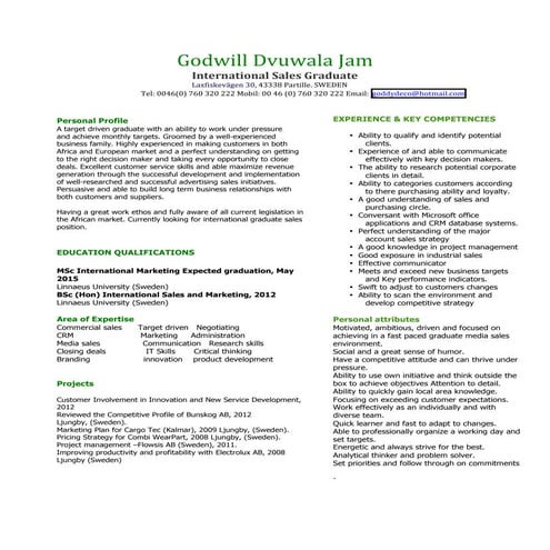 Godwill Dvuwala Jam new cv | PDF