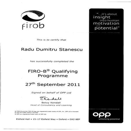 Diploma - FIRO-B | PDF