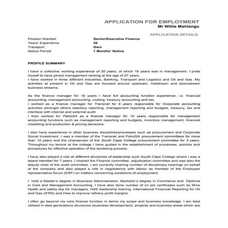 CV Willie Mahlangu final | DOC