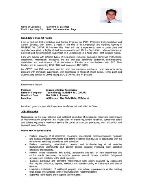 Nitinkumar CV. ( Instrument Supervisor) | PDF