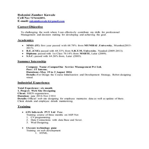 Geethanjali - Resume | DOC