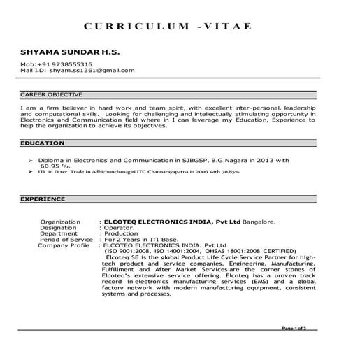 SHYAM SUNDAR H S NEW | DOCX