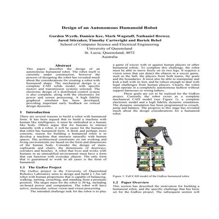 Design of an Autonomous Humanoid Robot | PDF | Robotics | Technology ...