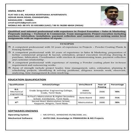 Amal Raj - CV | DOCX | Civil Engineering Industry | Industries