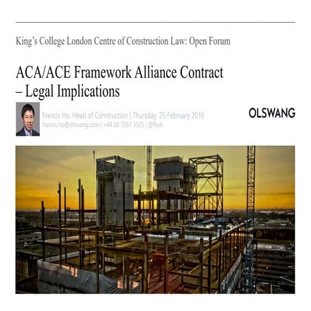 ACA-ACE Framework Alliance Contract - 25 February 2016 | PPT