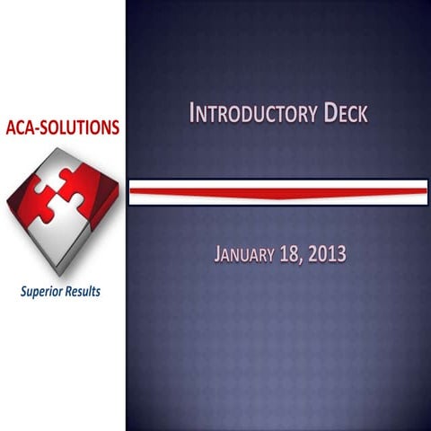 An introduction to ACA-Solutions | PPT