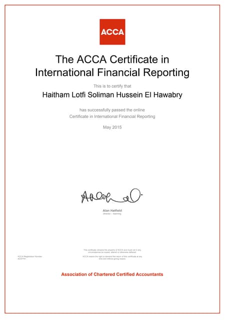 ACCA Completion Certificate