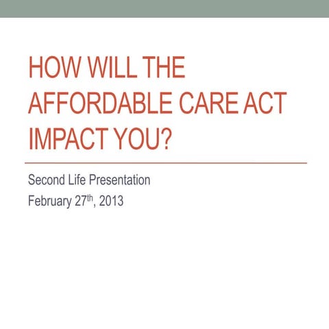 Affordable Care Act | PPT