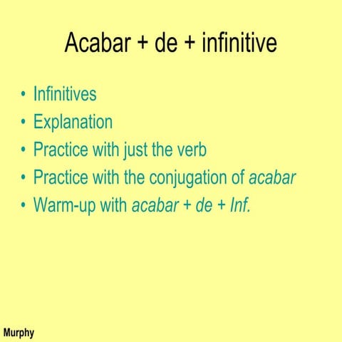 Acabar De | PPT