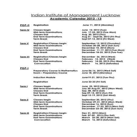Semester calendar | PDF
