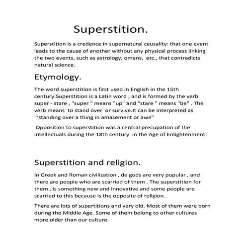 SUPERSTITIOUS BELIEFS | PPTX