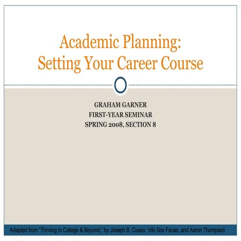 Academic Planning, Fys, Spring 2008 | PPT