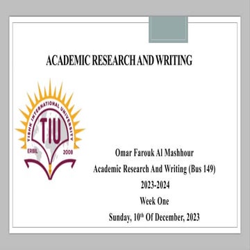 Academic Writing, Mechanical Engineering | PPTX