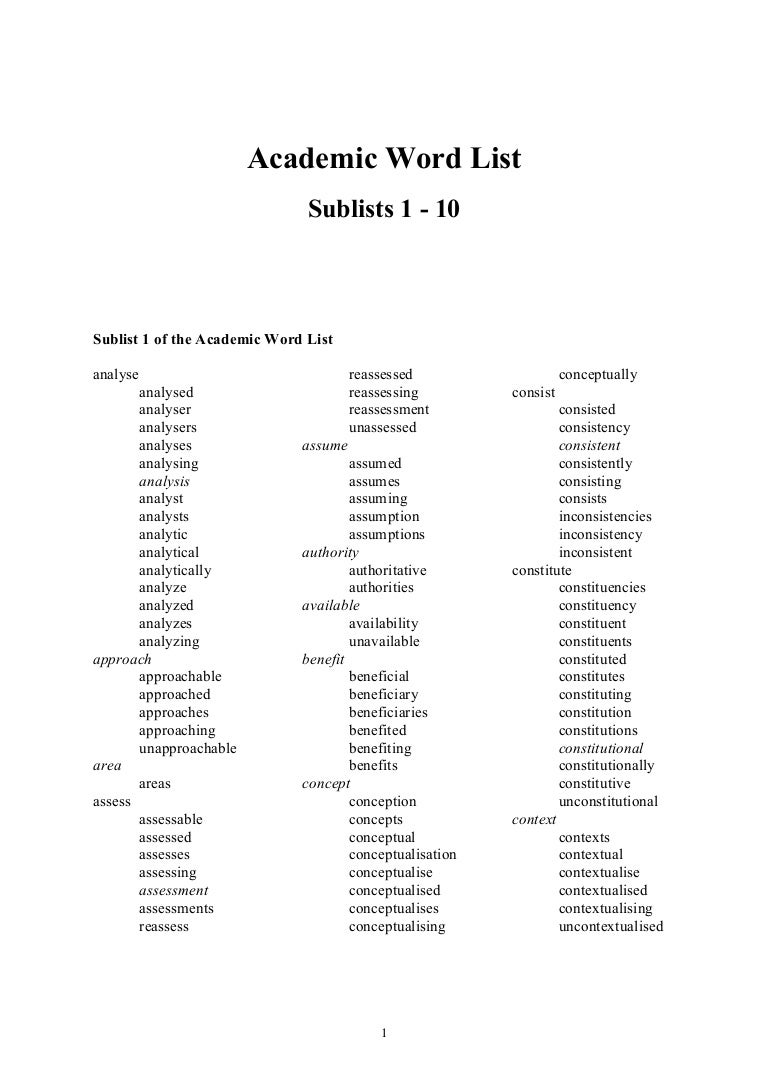 Academic word-list