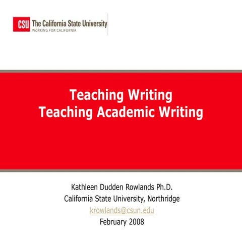 teaching writing: teaching academic writing | PPT