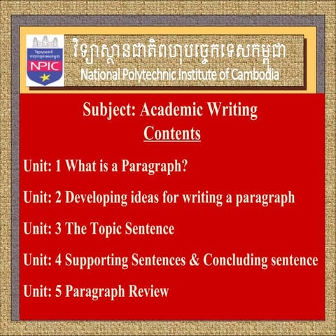Academic writing-unit-1-y1-s2 | PPT