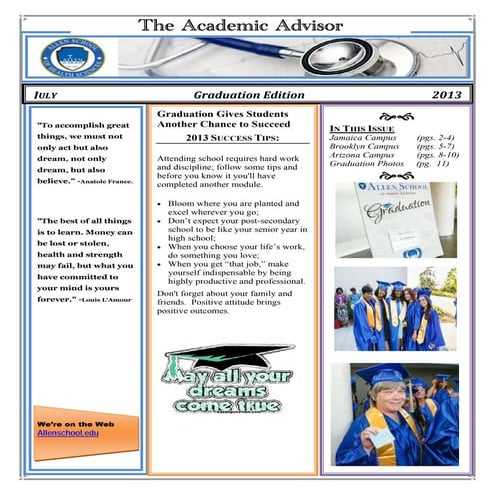 July 2013 Academic Affairs Newsletter | PDF