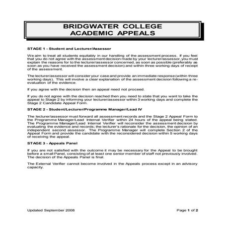 Student Appeals Procedure | DOCX