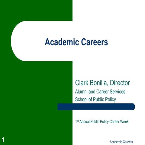 Academic Careers Workshop | PPT