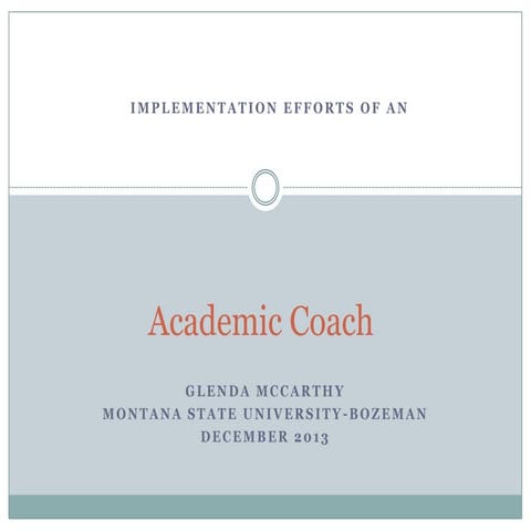 Academic coach | PPTX | Professional School | Postgraduate Education
