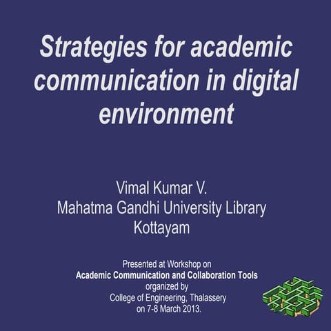 Strategies for academic communication in digital environment | PPT