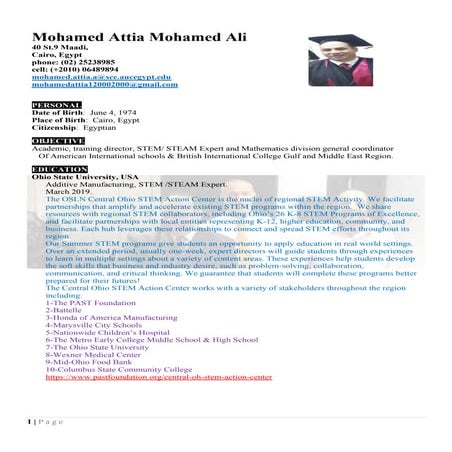 Academic_CV 2022.STEM/STEAM EDUCATION HAS | PDF