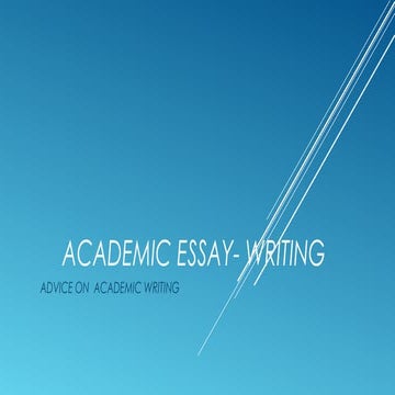 Academic essay writing | PPT
