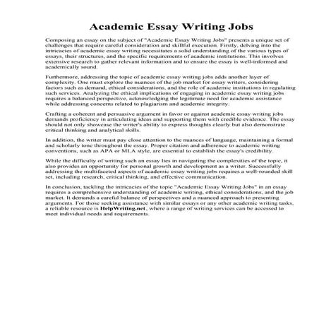 Academic Writing Sample Essay | PDF