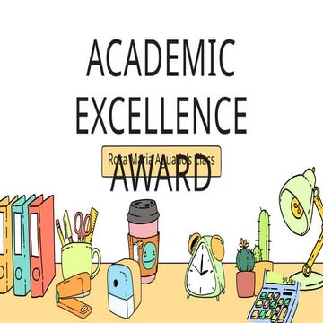Academic Excellence Award Educational Presentation in White and Yellow ...