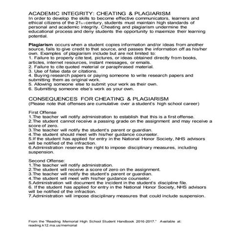 Academic integrity policy | PPTX