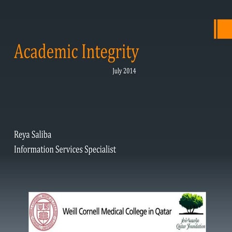 What is Academic Integrity means to you. | PPTX
