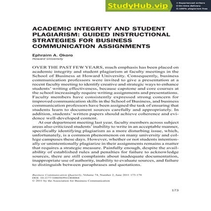 Academic Integrity And Student Plagiarism Guided Instructional ...