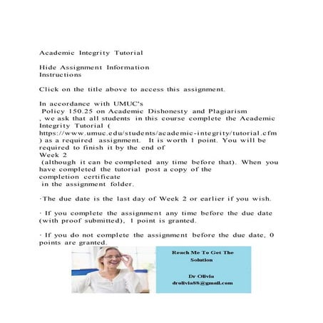 Academic Integrity TutorialHide Assignment InformationInst | PDF