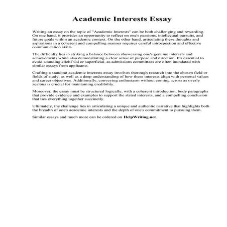 Academic Goals Essay | PDF