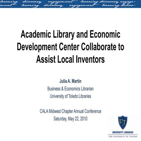 Academic Library & Economic Development Center Collaborate to Assist ...