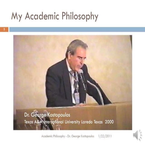 Dr. George Kostopoulos Academic Philosophy | PPTX | Education