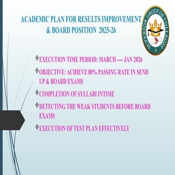 ACADEMIC PLAN a college and high school level | PPTX
