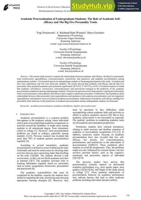 Academic Procrastination In Higher Education | PDF