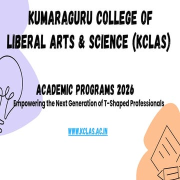 Kumaraguru College of Liberal Arts & Science: Academic Programs | PDF