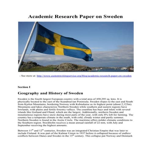 Academic research paper on sweden | PDF