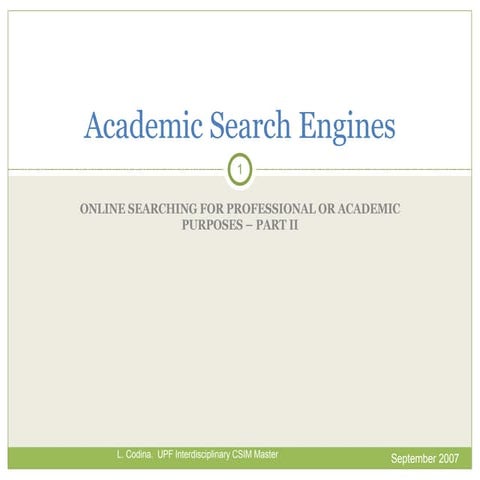 Academic Search Engines | PPT
