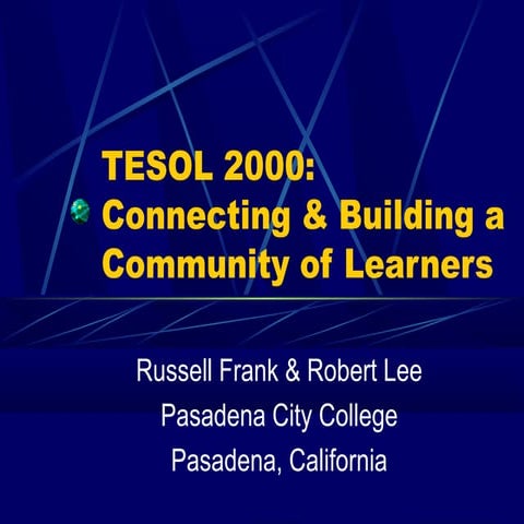 TESOL 2000: Academic session presentation | PPT