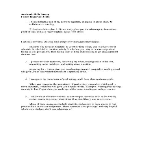 Academic skills survey | DOC