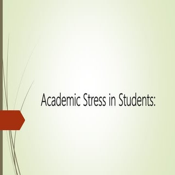 Academic stress on students | PPTX