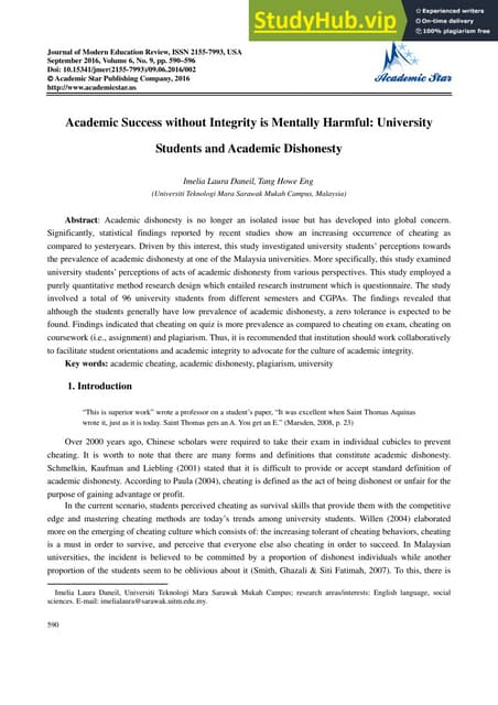 An Honor Code Case Study | PDF | Professional School | Postgraduate Education