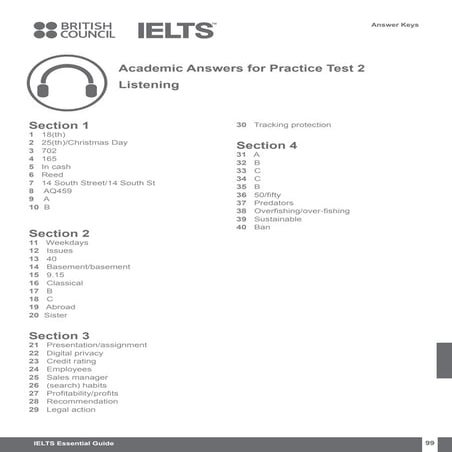 Academic test 2 answer keys | PDF