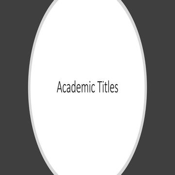 Academic titles | PPT