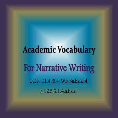 Academic Vocabulary for Narrative Writing | PPTX