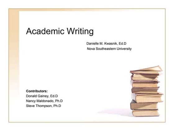 Academic writing powerpoint presentation | PPTX | Education